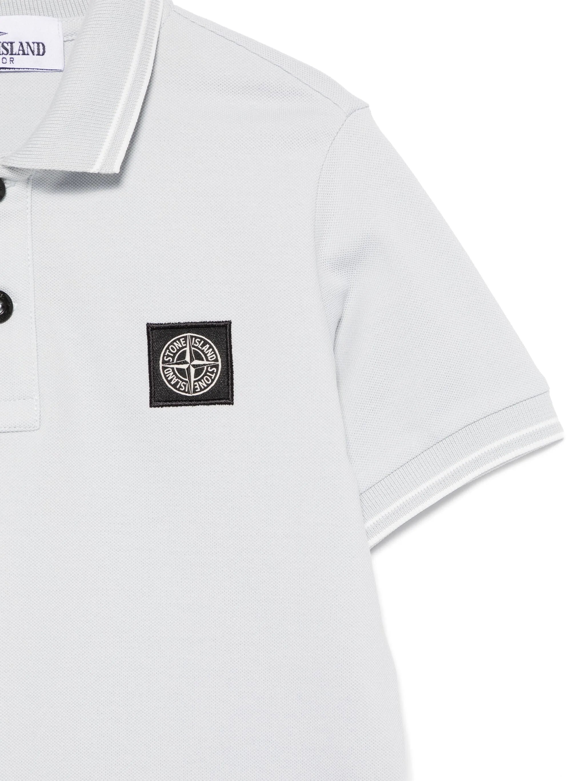STONE ISLAND KIDS Boys Slim Fit Patch Polo Shirt Light Blue ...