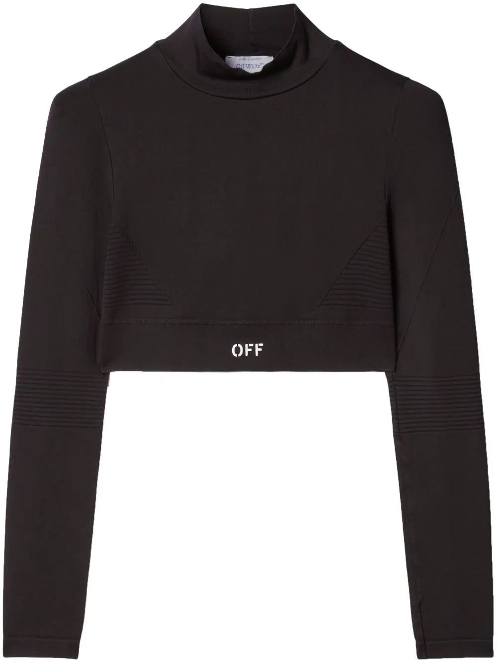 OFF-WHITE WOMEN OFF Stamp Seam Long Sleeves Top Black White ...
