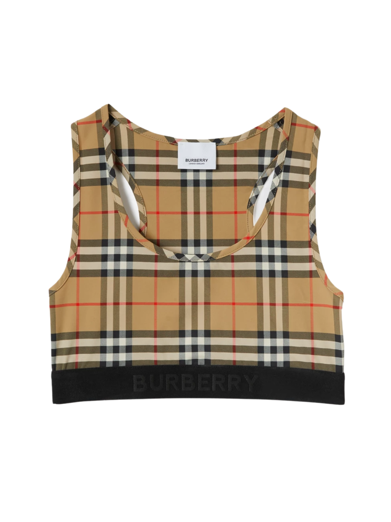 BURBERRY WOMEN Check Bra Top Archive Beige – MAISONDEFASHION.COM