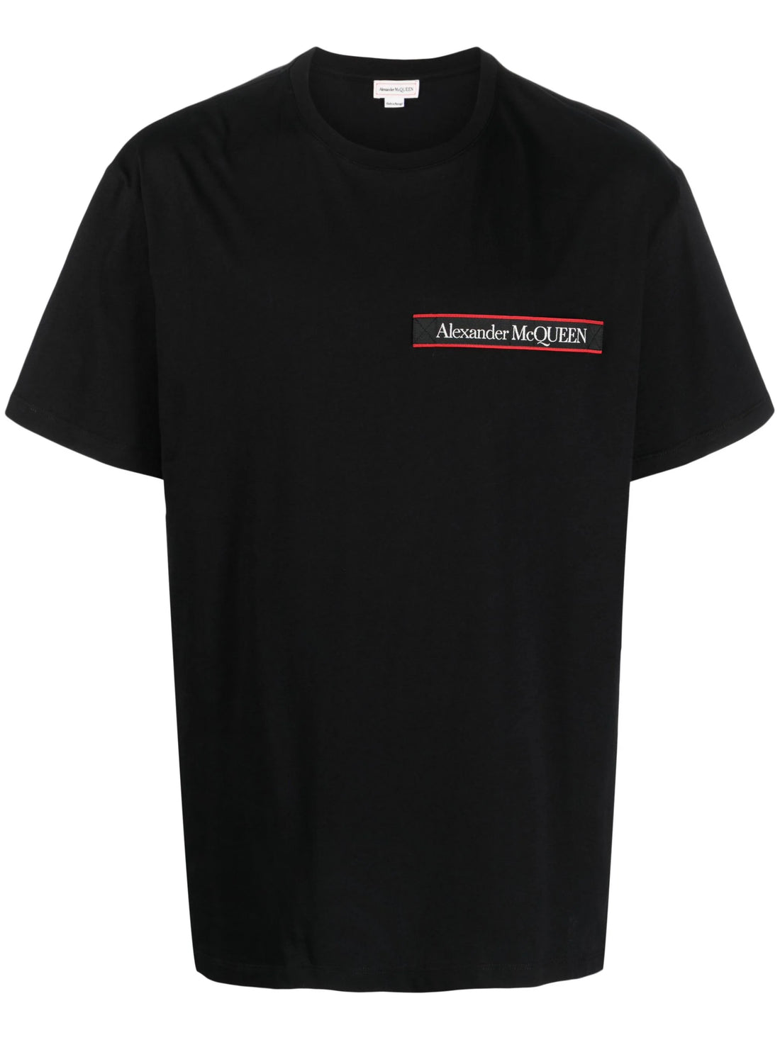 ALEXANDER MCQUEEN Logo Patch Cotton T-Shirt Black ALEXANDER MCQUEEN Logo Patch Cotton T-Shirt Black