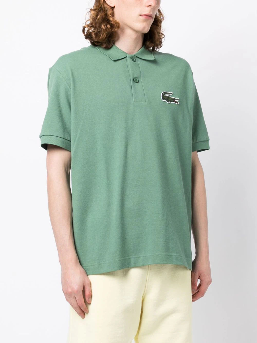 LACOSTE Loose Fit Large Logo Polo Shirt Ash Tree – MAISONDEFASHION.COM