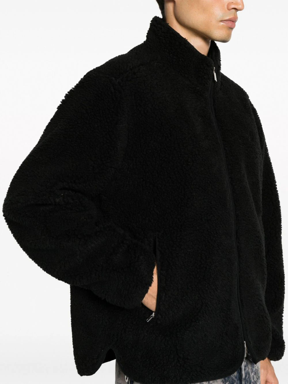 REPRESENT Fleece Zip Through Jacket Jet Black – MAISONDEFASHION.COM
