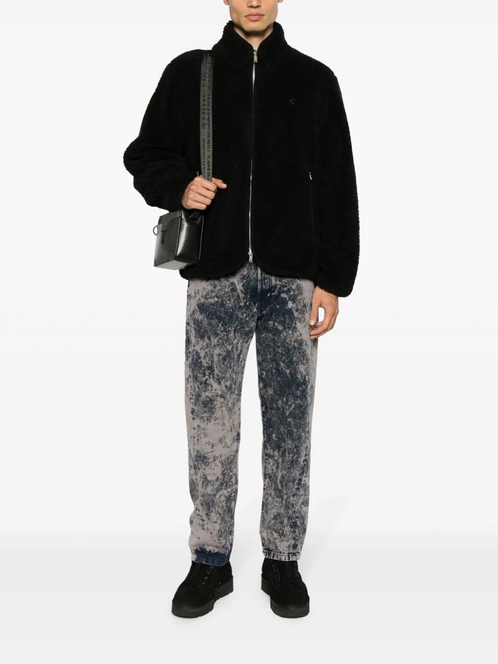 REPRESENT Fleece Zip Through Jacket Jet Black – MAISONDEFASHION.COM