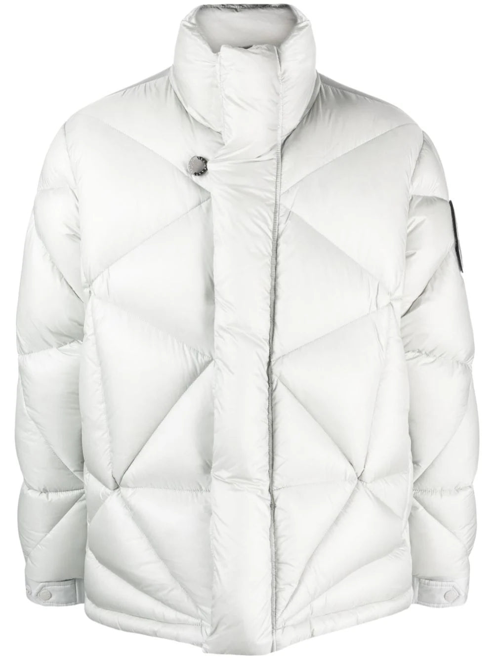 MONCLER GENIUS X PHARRELL WILLIAMS MEN Logo Padded Oak Jacket Silver ...