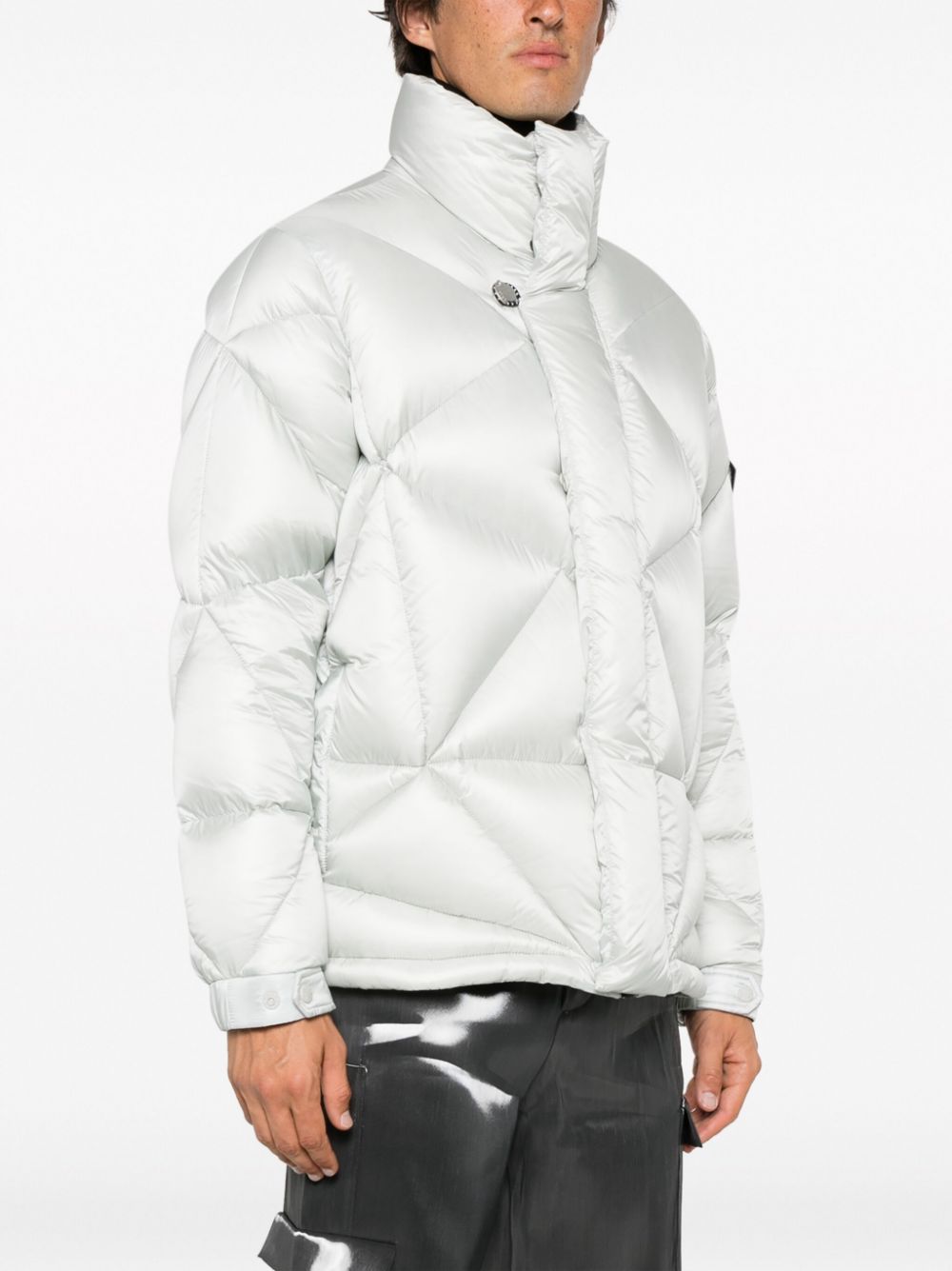 MONCLER GENIUS X PHARRELL WILLIAMS MEN Logo Padded Oak Jacket Silver ...