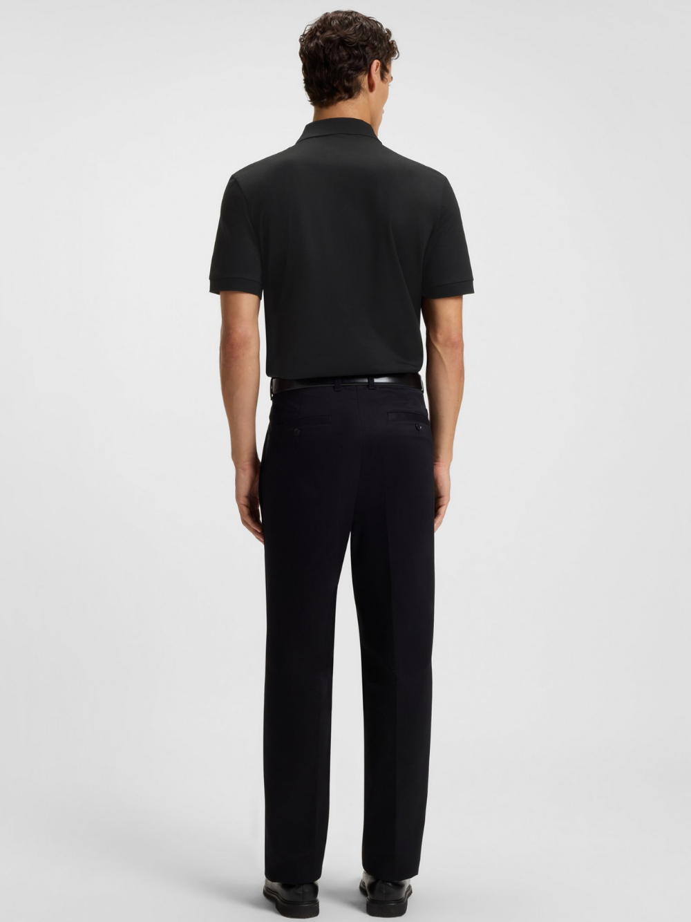 BOSS H-Paras Mercerised-Cotton Polo Shirt With Zip Placket Black ...