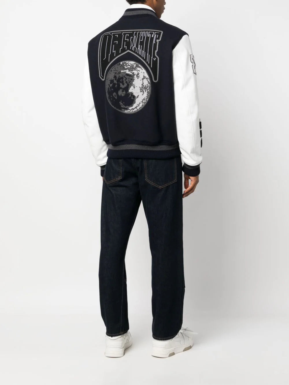 OFF-WHITE Moon Phase Varsity Jacket Sierra Leone Black ...