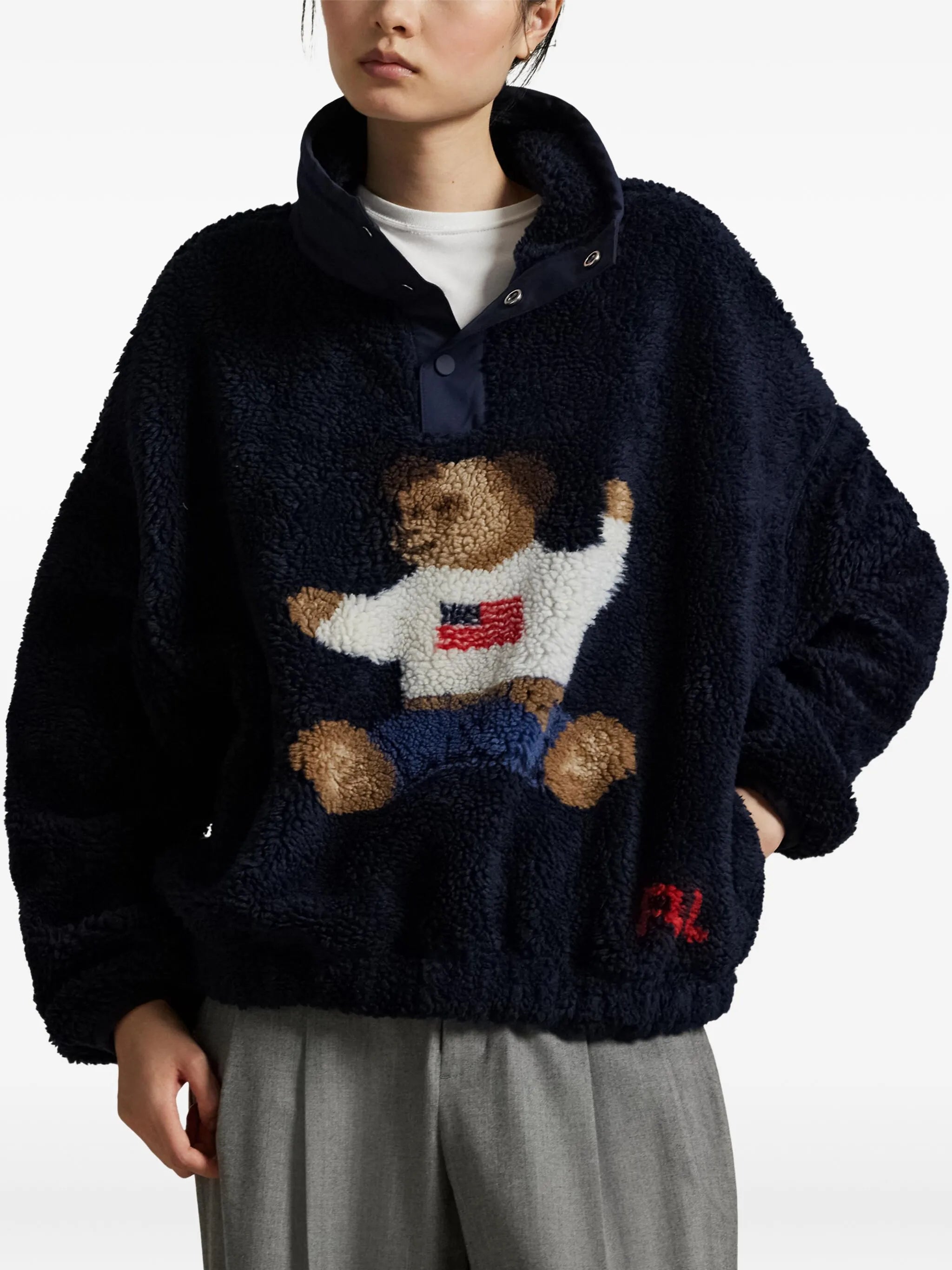 RALPH LAUREN WOMEN Polo Bear Zip-Up Fleece Navy Blue – MAISONDEFASHION.COM