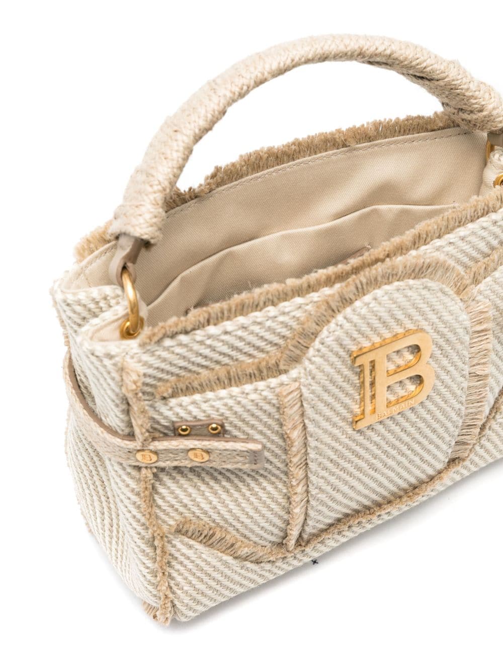 BALMAIN WOMEN B-Buzz 22 Raffia Bag Top Handle Natural – MAISONDEFASHION.COM