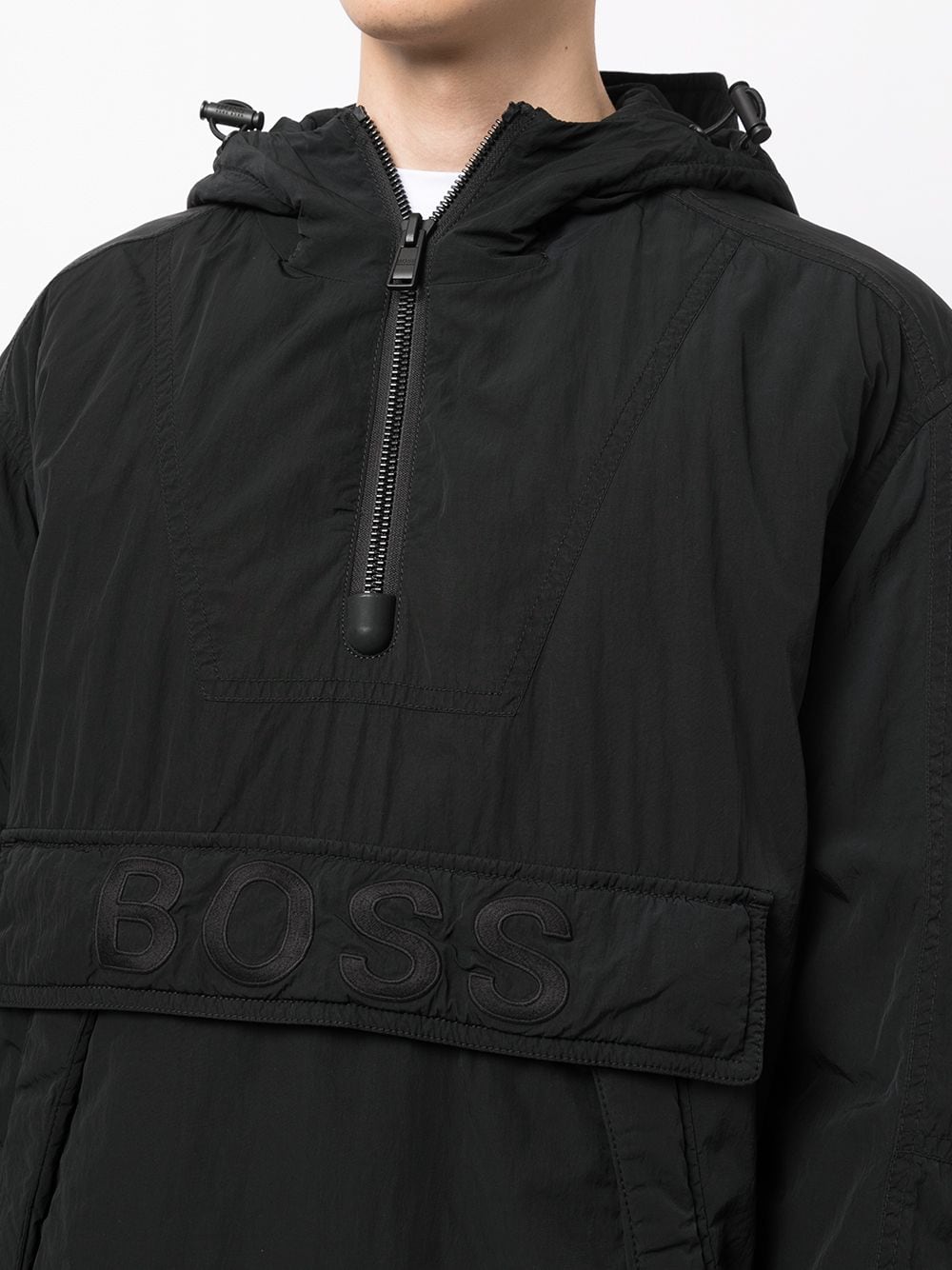BOSS Half Zip Windbreaker Black – MAISONDEFASHION.COM