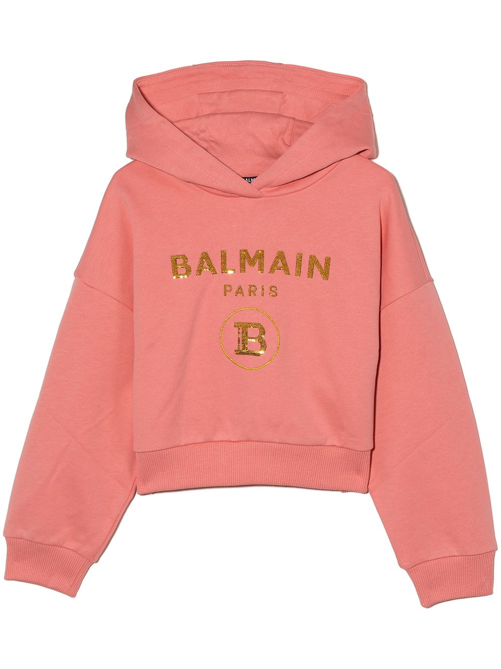 BALMAIN KIDS Sequin Logo Sweatshirt Coral Pink – MAISONDEFASHION.COM