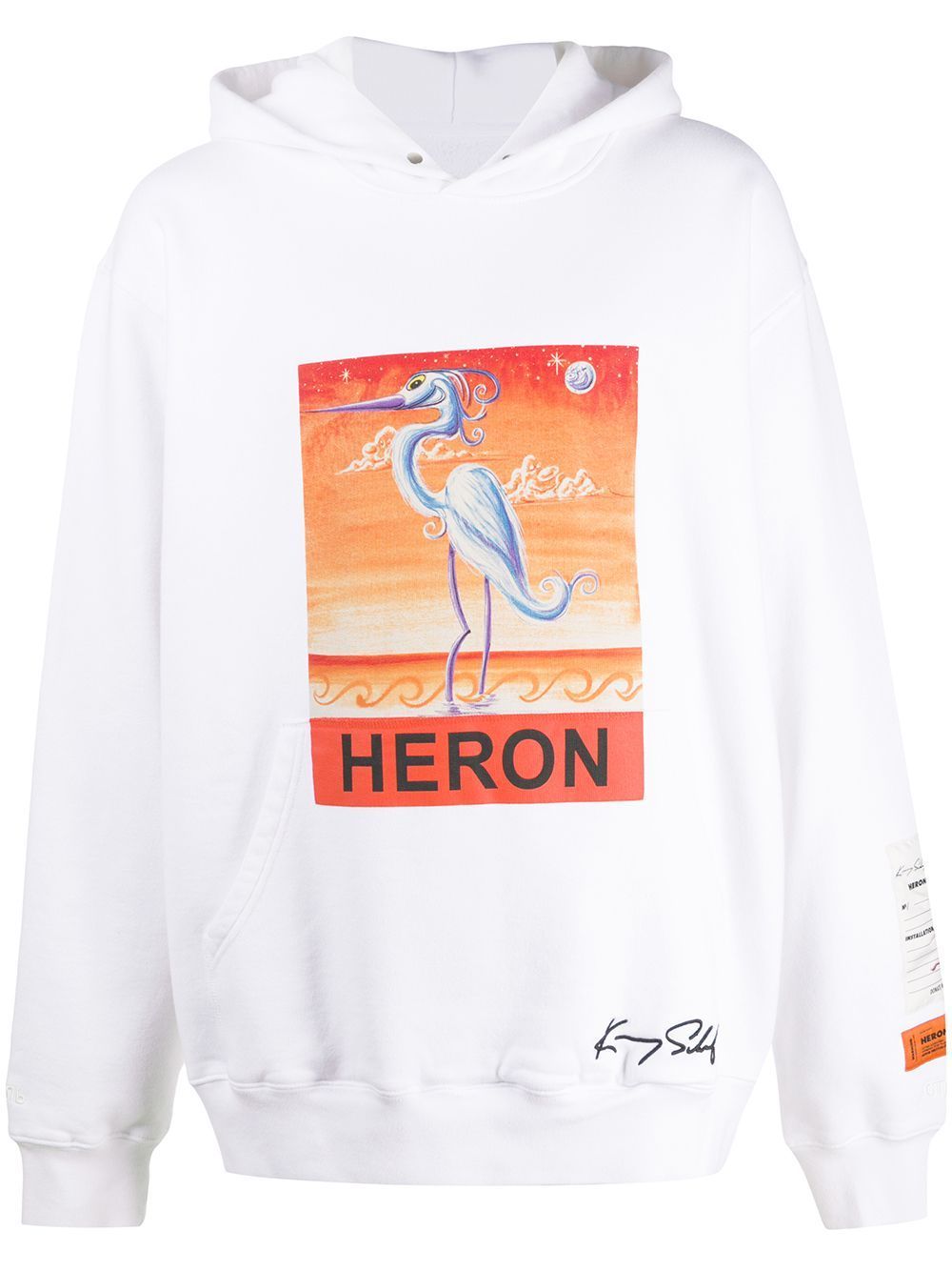 HERON PRESTON Swan Print Hoodie White Maison De Fashion ...