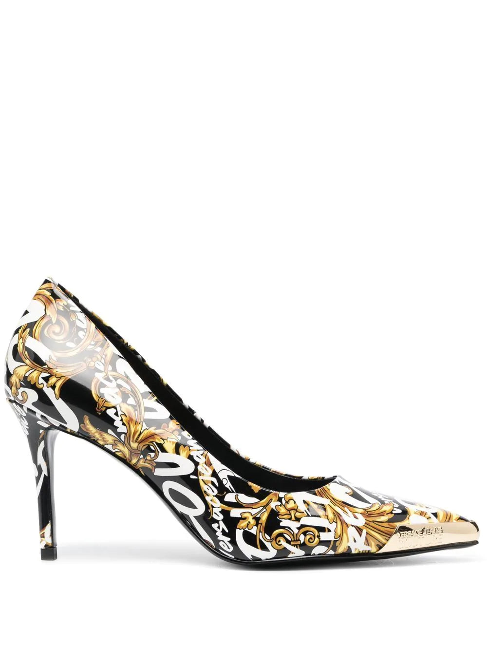 VERSACE WOMEN Baroque Print Heels Black/Gold – MAISONDEFASHION.COM