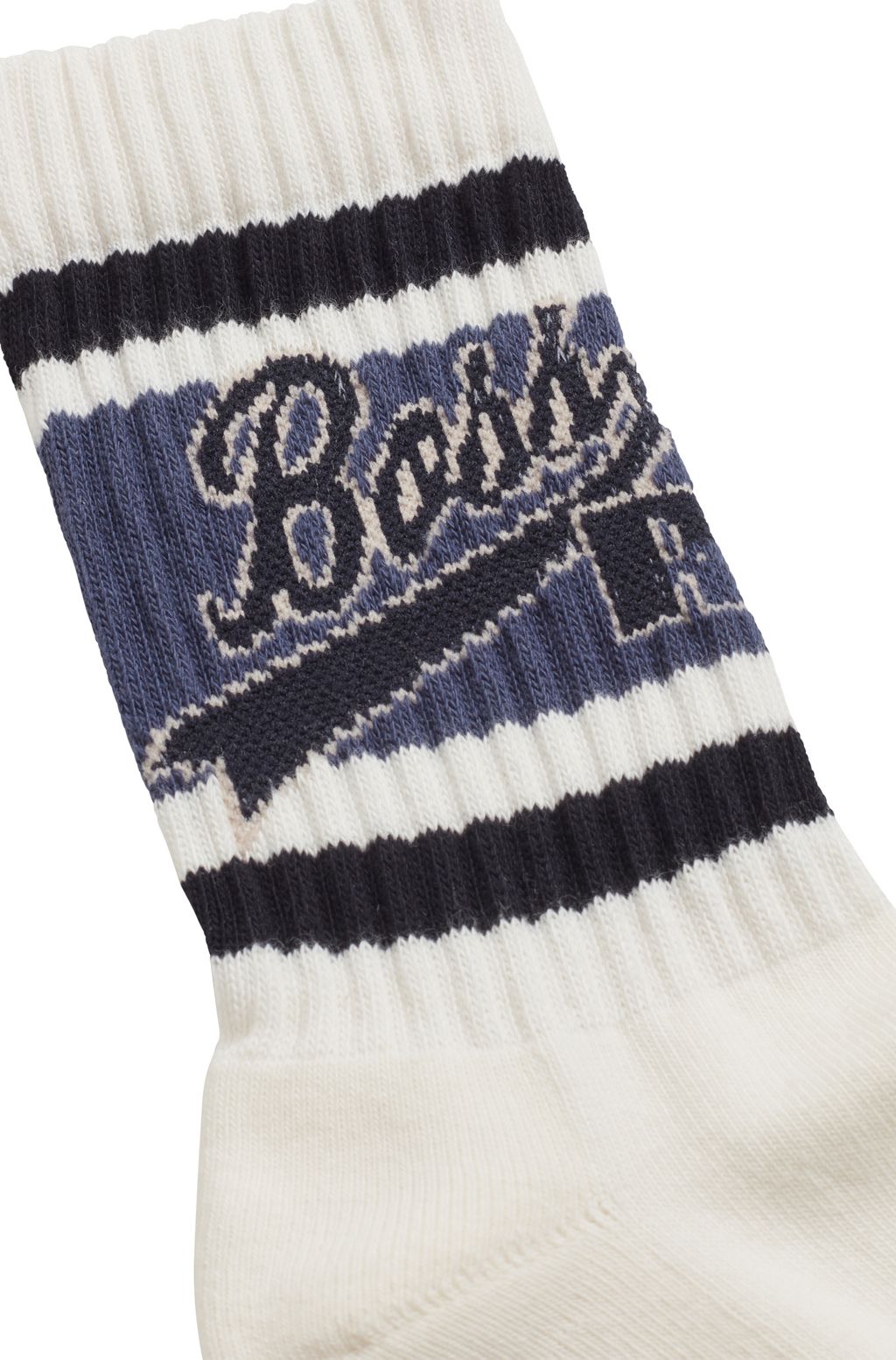 BOSS X RUSSELL ATHLETIC Quarter Length Logo Socks Blue ...