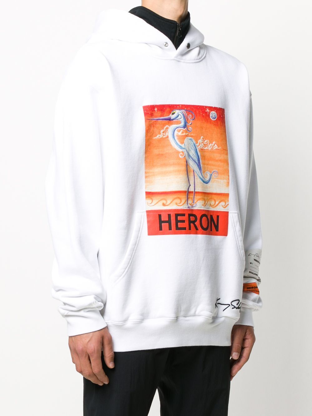 HERON PRESTON Swan Print Hoodie White Maison De Fashion ...