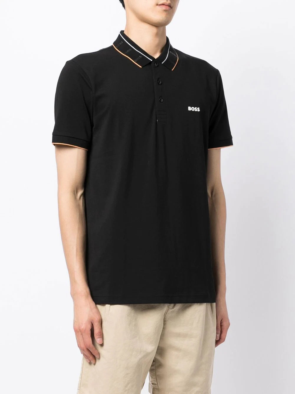 BOSS Embroidered-logo Detail Polo Shirt Black – MAISONDEFASHION.COM