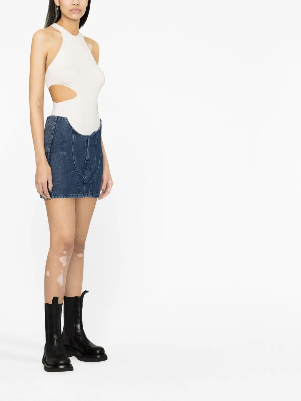 OFF-WHITE WOMEN Motorcycle Hole Mini Skirt Blue – MAISONDEFASHION.COM