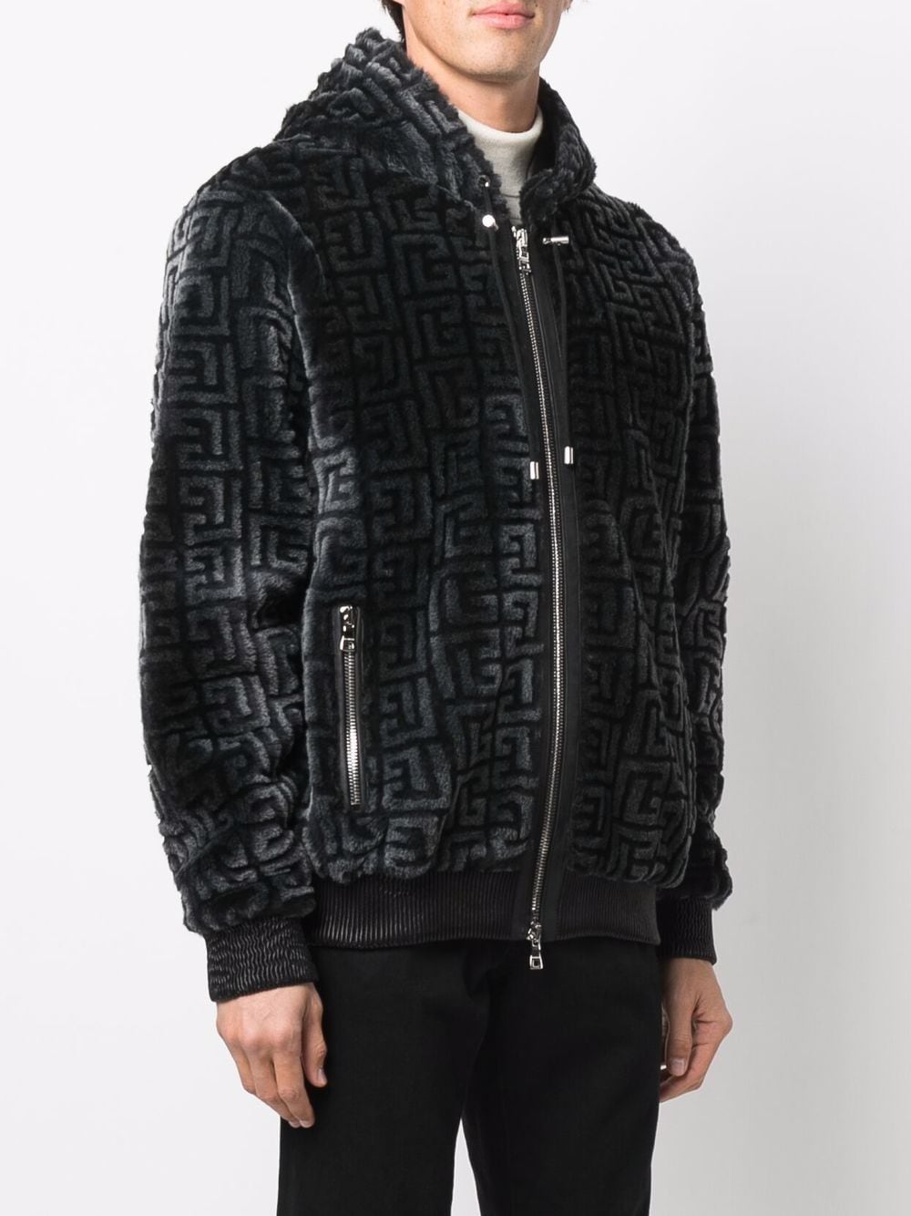 BALMAIN Shearling Monogram Jacket Black – MAISONDEFASHION.COM