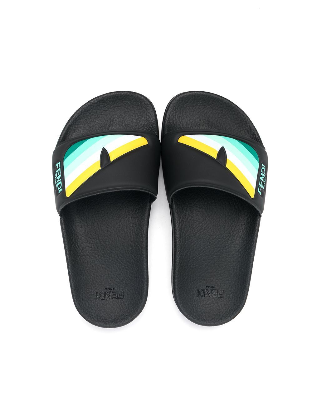 FENDI KIDS Eye Sliders Black – MAISONDEFASHION.COM
