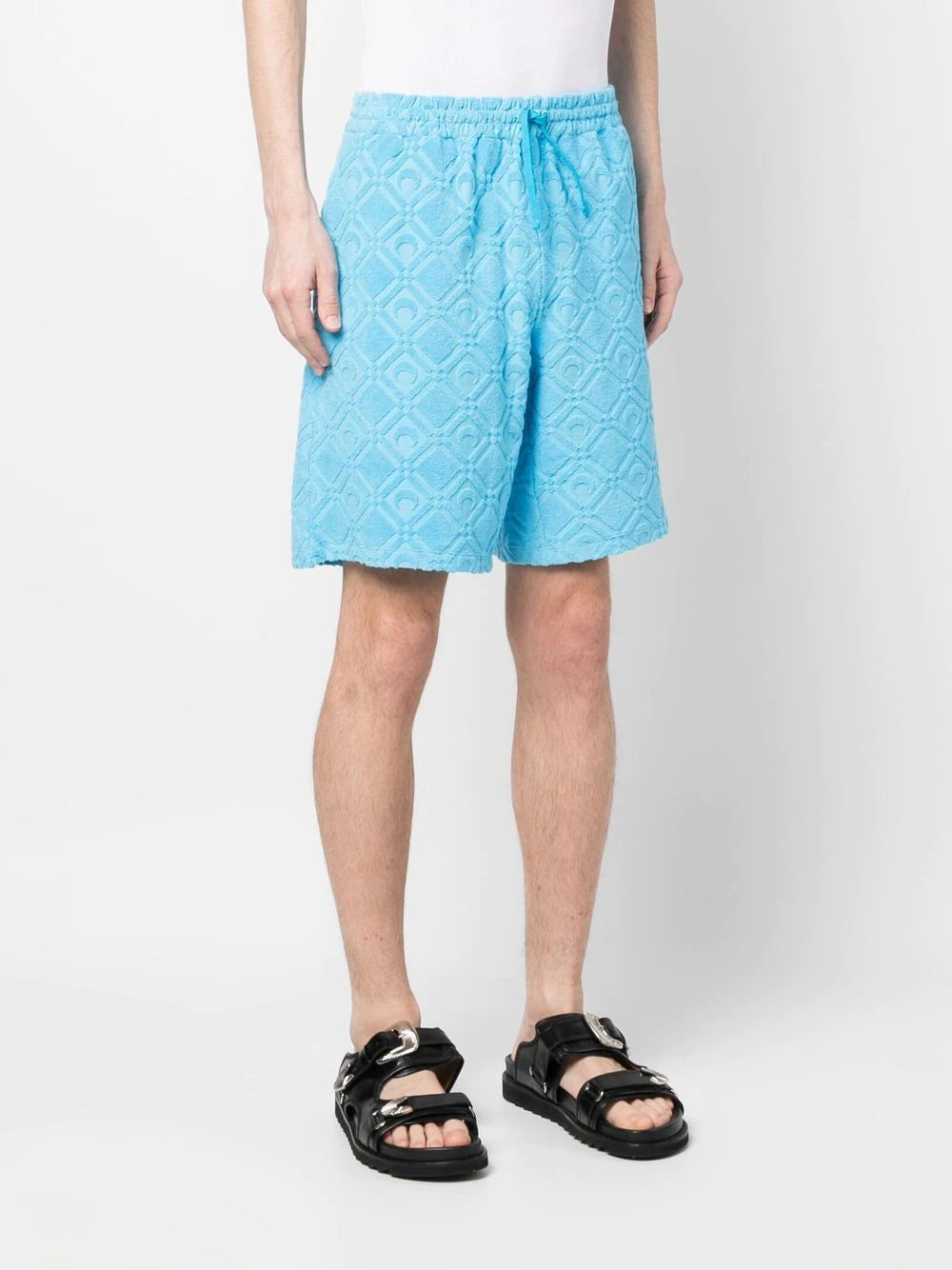 MARINE SERRE Regenerated Sponge Jacquard Sporty Shorts Blue ...