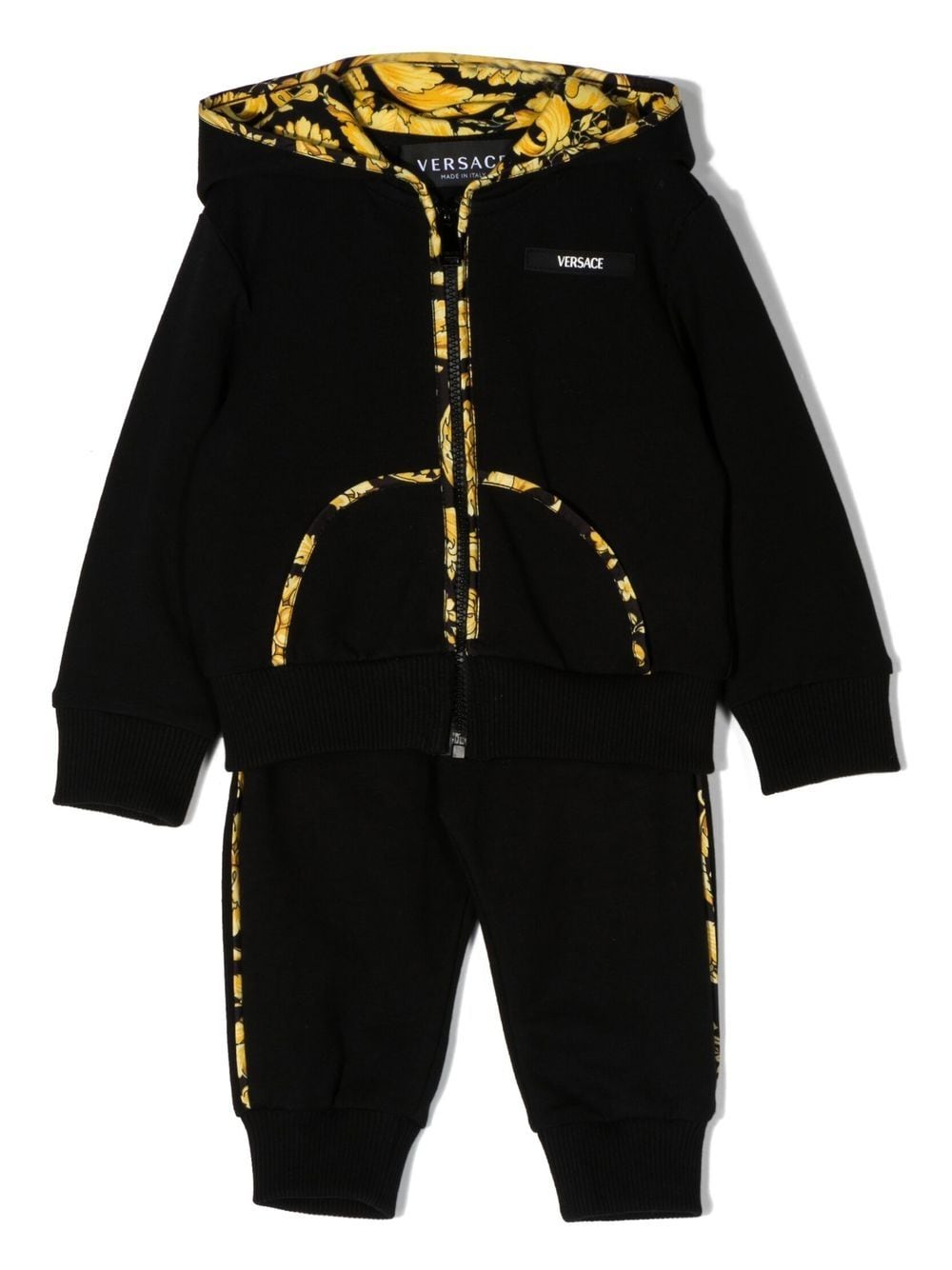 VERSACE BABY Baroque-print Trim Tracksuit Set Black – MAISONDEFASHION.COM